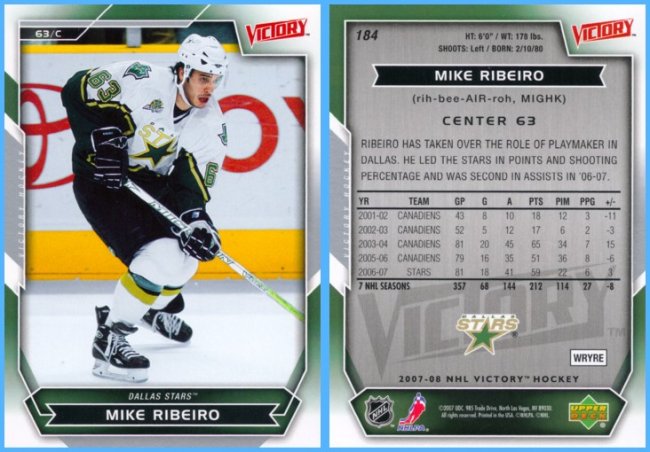 Mike Ribeiro | Hockey Card Database Wiki | Fandom