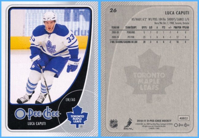 Luca Caputi | Hockey Card Database Wiki | Fandom