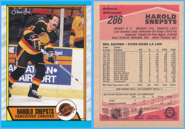 Harold Snepsts | Hockey Card Database Wiki | Fandom