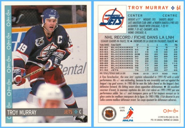 Troy Murray | Hockey Card Database Wiki | Fandom
