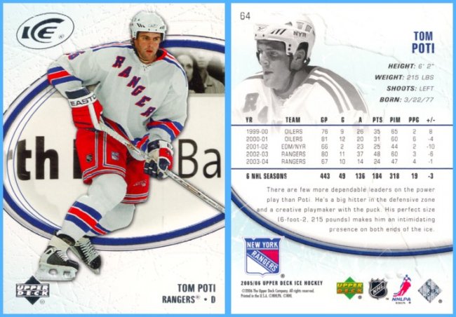 Tom Poti | Hockey Card Database Wiki | Fandom