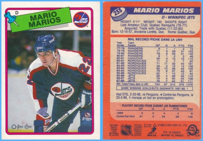 Mario Marois | Hockey Card Database Wiki | Fandom