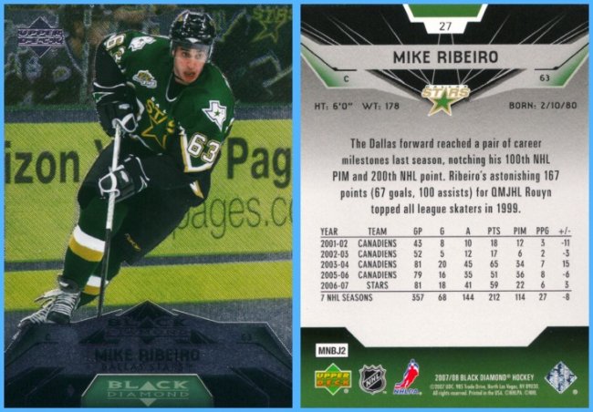 Mike Ribeiro | Hockey Card Database Wiki | Fandom