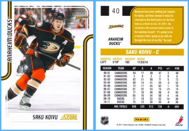 Saku Koivu | Hockey Card Database Wiki | Fandom