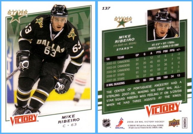 Mike Ribeiro | Hockey Card Database Wiki | Fandom