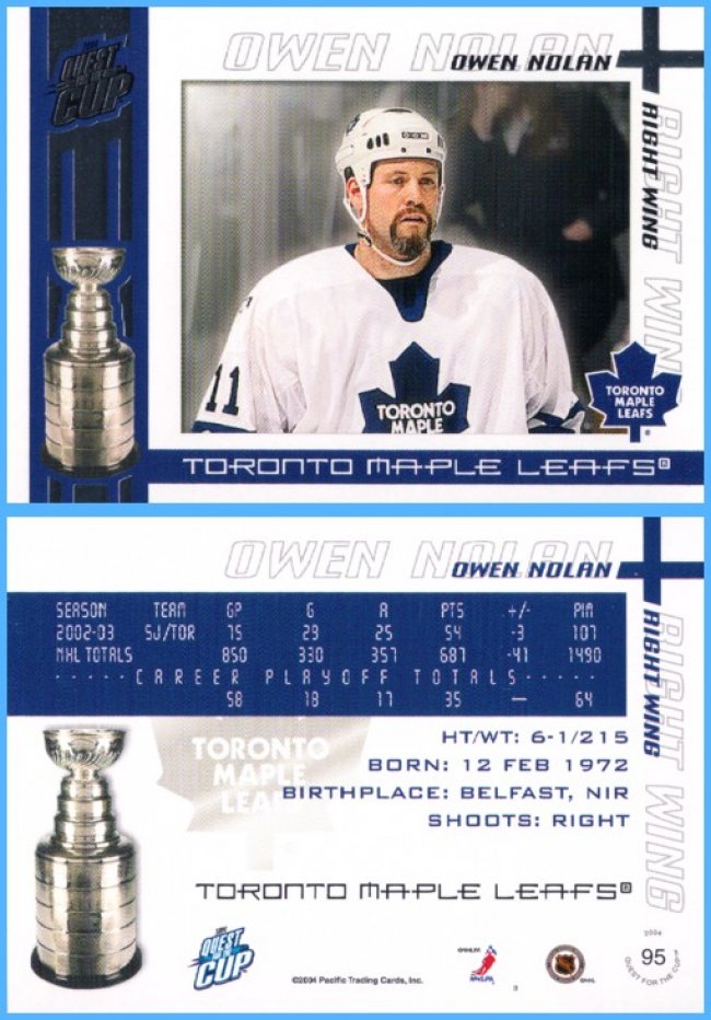 Owen Nolan | Hockey Card Database Wiki | Fandom