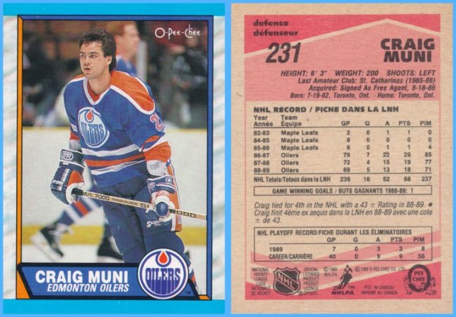 Craig Muni | Hockey Card Database Wiki | Fandom
