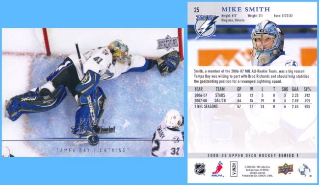 Mike Smith | Hockey Card Database Wiki | Fandom