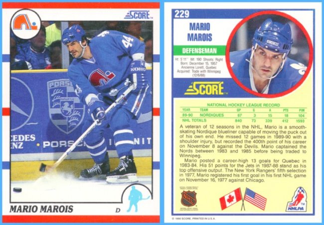 Mario Marois | Hockey Card Database Wiki | Fandom