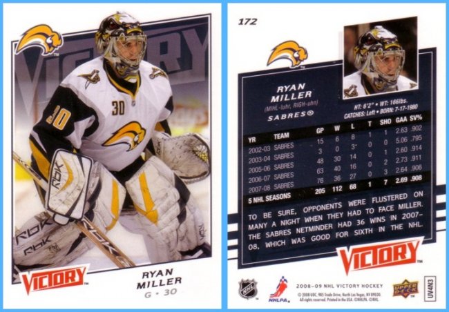 Ryan Miller | Hockey Card Database Wiki | Fandom