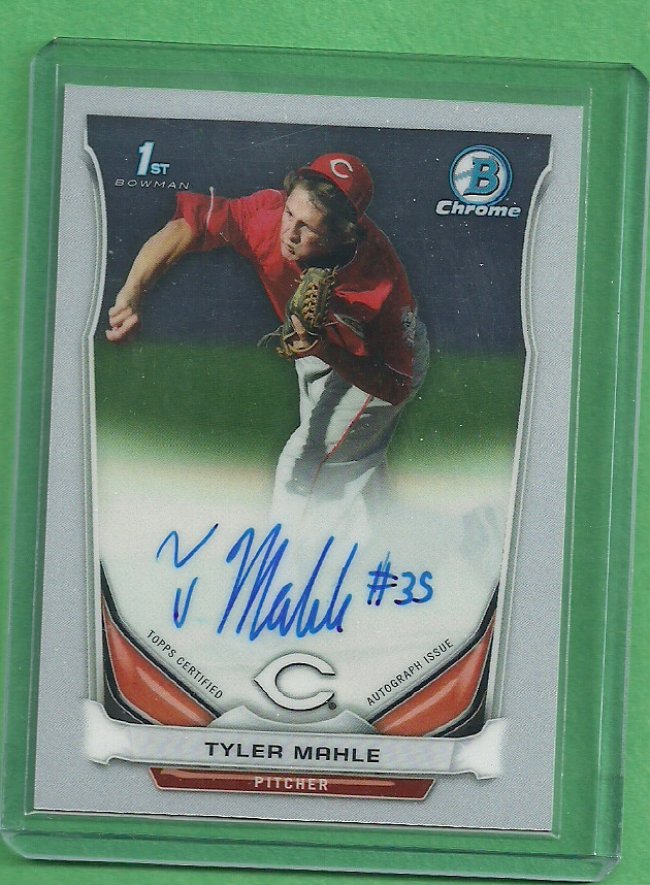 2014 Bowman Bowman Chrome Prospects Tyler Mahle Rookie Autograph fs ...