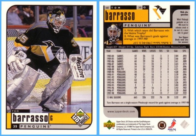 Tom Barrasso | Hockey Card Database Wiki | Fandom